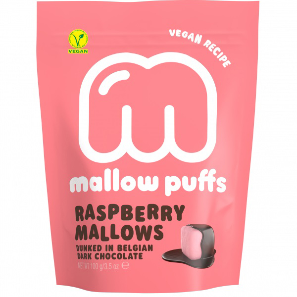 Mallow Puffs Raspberry Mallows dunked in Belgian Chocolate, vegan | tAK