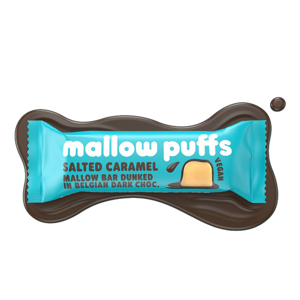 Salted Caramel Mallow Bar - Mallow Puffs, vegan chocoladereep | tAK