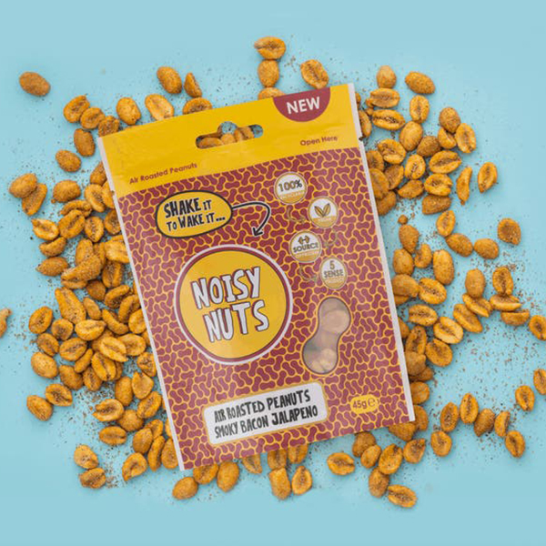 vegan borrelnootjes Noisy Nuts Smoky Bacon Jalapeno - 35gr | tAK