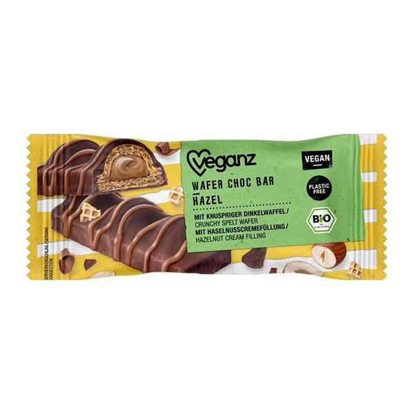Wafer Choc Bar Hazel van Veganz - luchtig wafeltje met hazelnoot | tAK