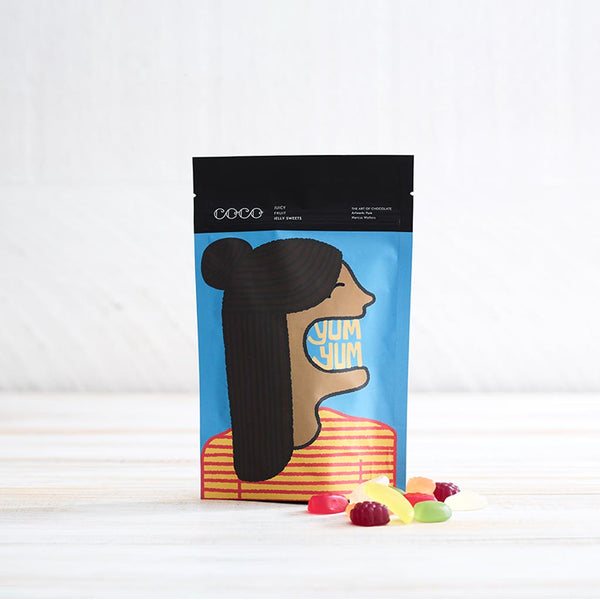 Coco Chocolatier - Juicy Fruit Gummies - vegan snoep, 130gr | tAK