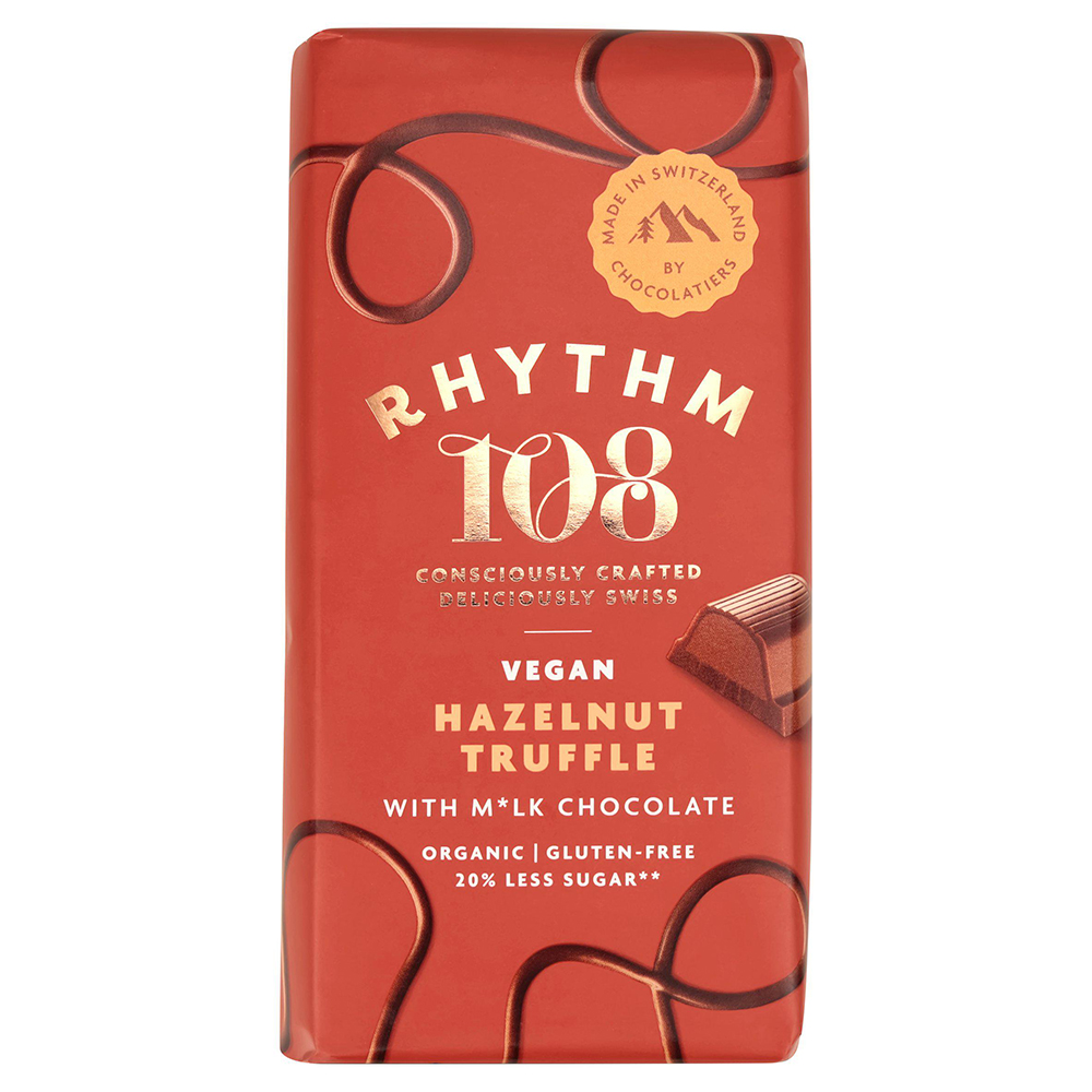 Rhythm 108 Hazelnut Truffle - vegan m'lkchocolade, 100gr | tAK